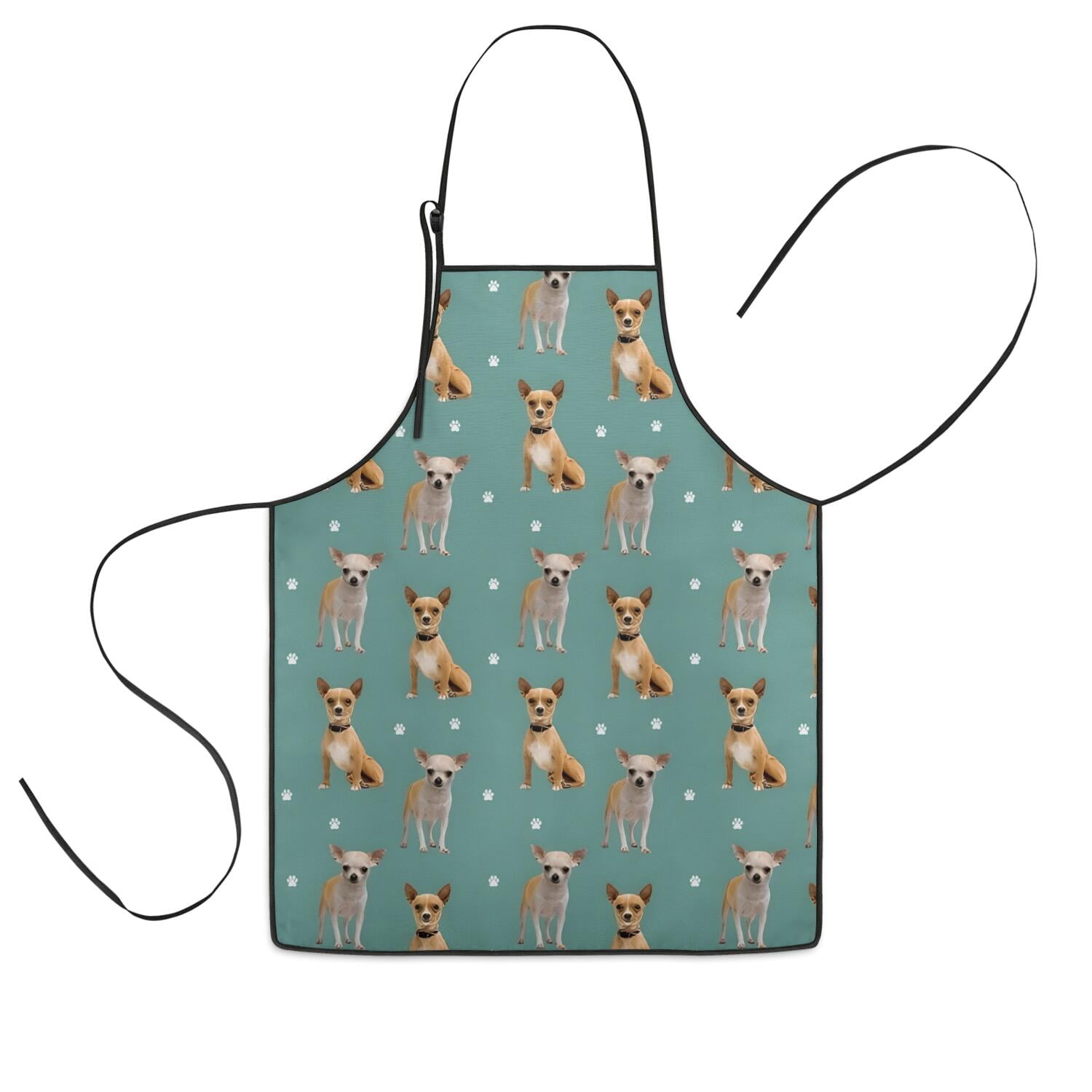 Chihuahua and Footprints Kids Aprons for Girls and Boys,Adjustable Neck ...