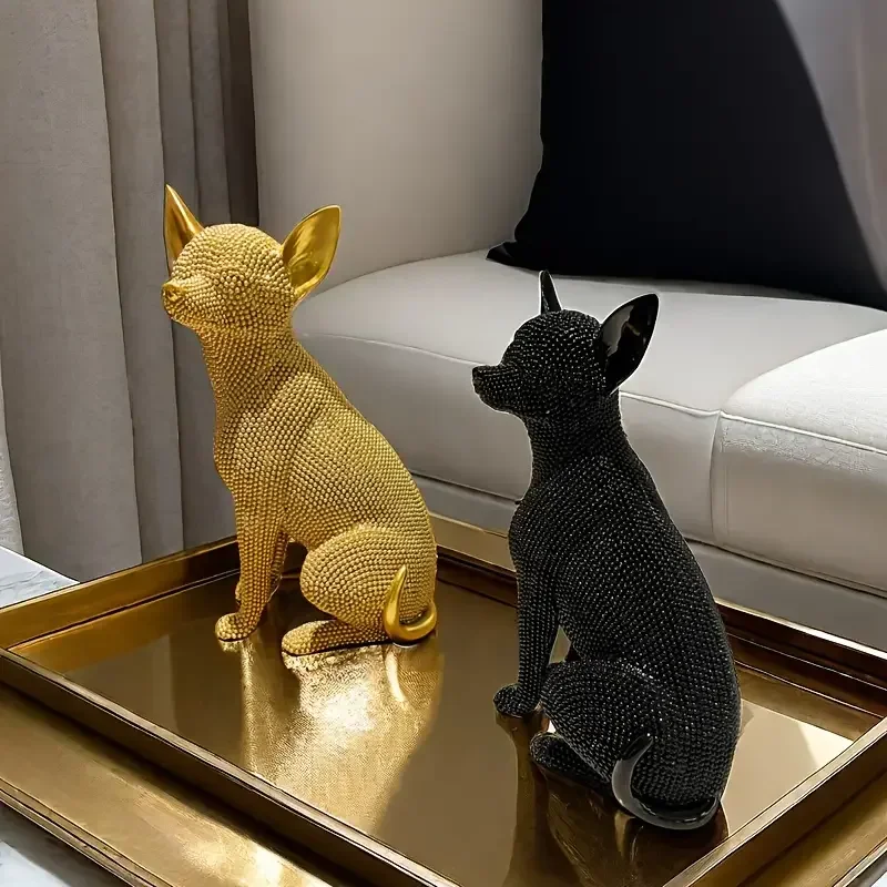 Chihuahua statue handmade resin crafts, home、office、shelf decor,table ...