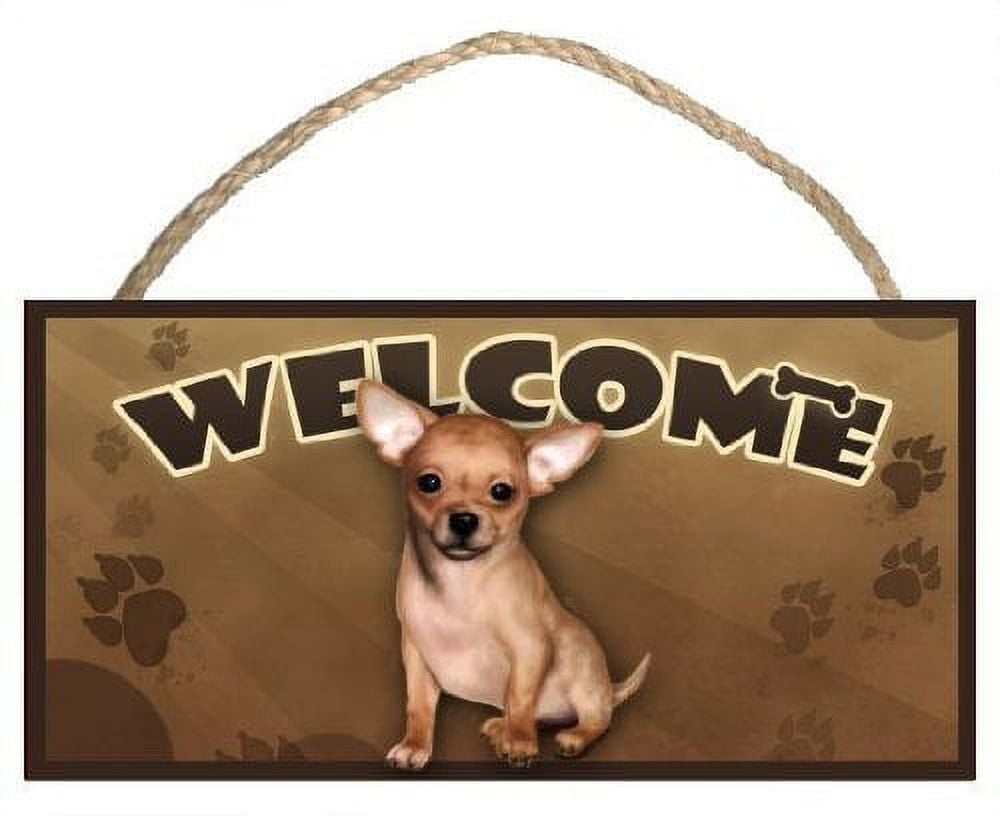 DGS Originals Chihuahua (tan) Welcome 5" x 10" Dog Sign - Walmart.com