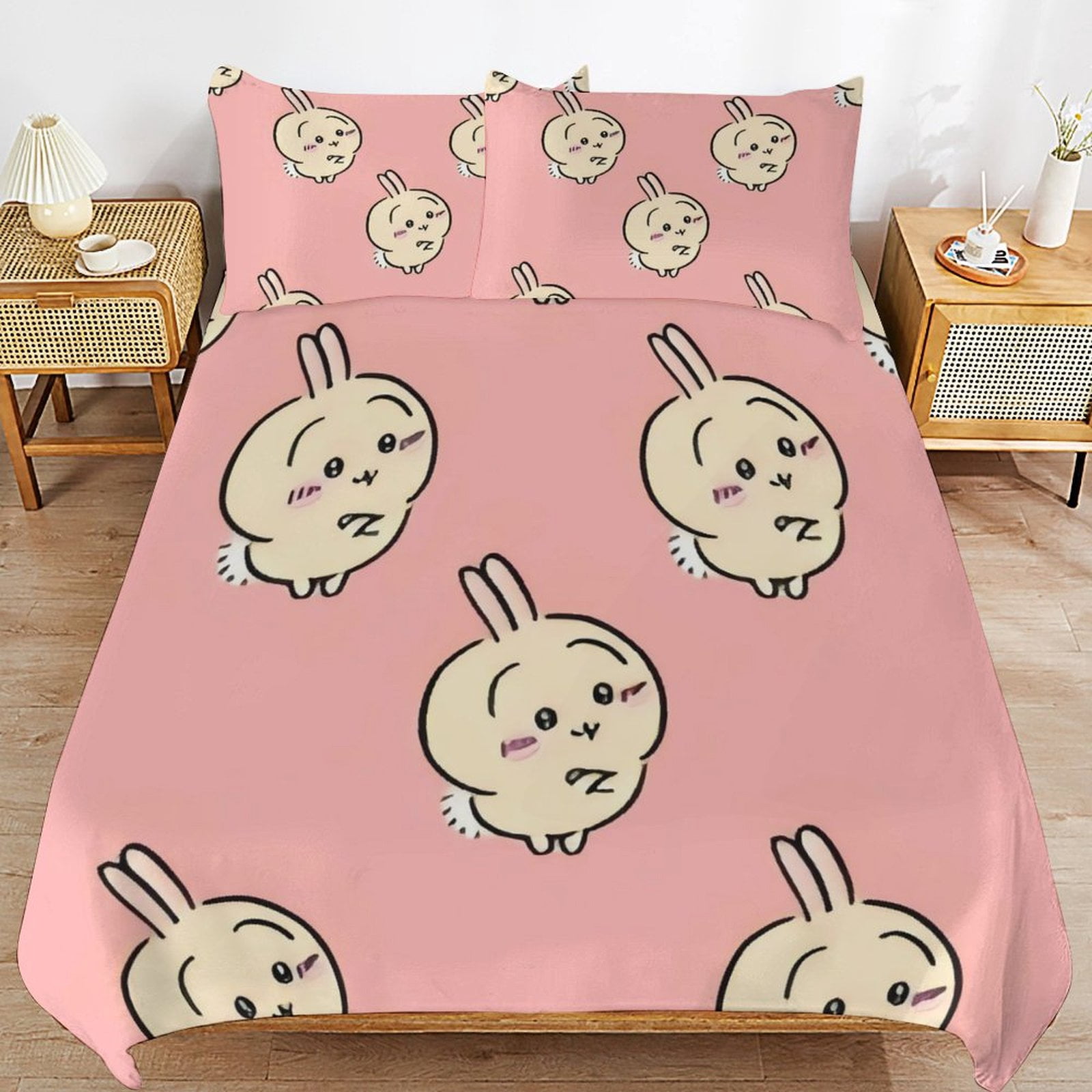 Chiikawa 3-piece double bedding set with quilt cover and pillows for ...
