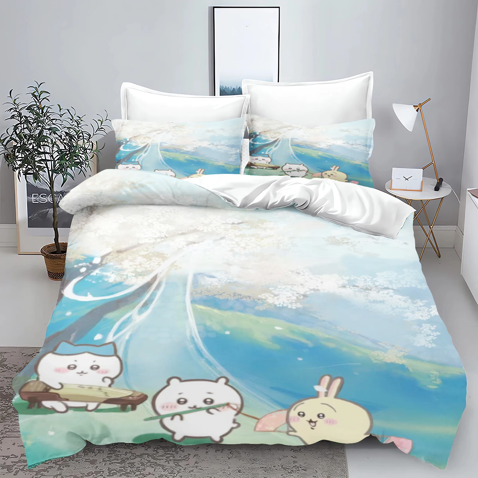 Chiikawa Anime Duvet Cover Set Comforte Printed Cartoon Twin Size ...