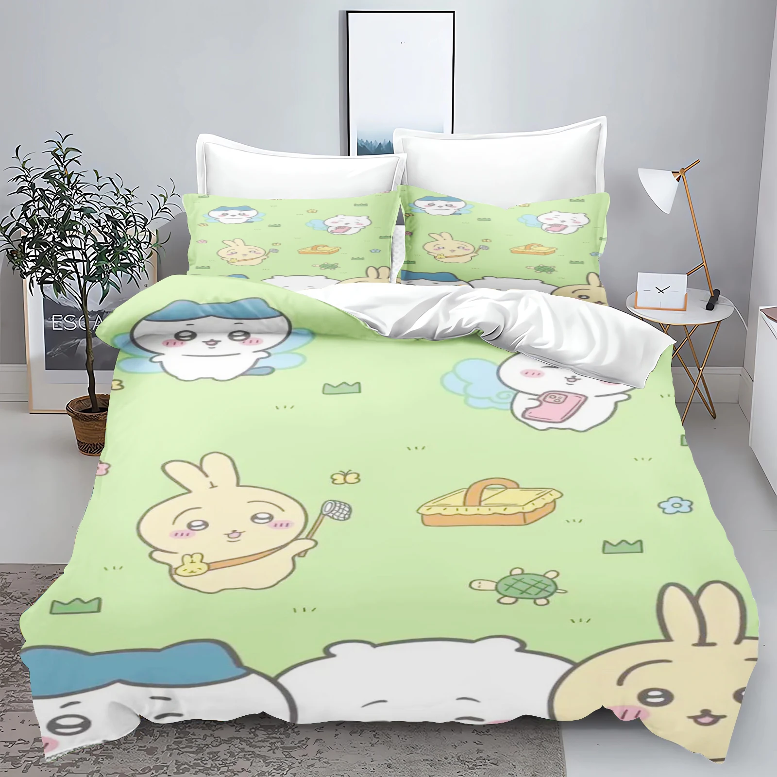 Chiikawa Anime Duvet Cover Set Comforte Printed Cartoon Twin Size ...