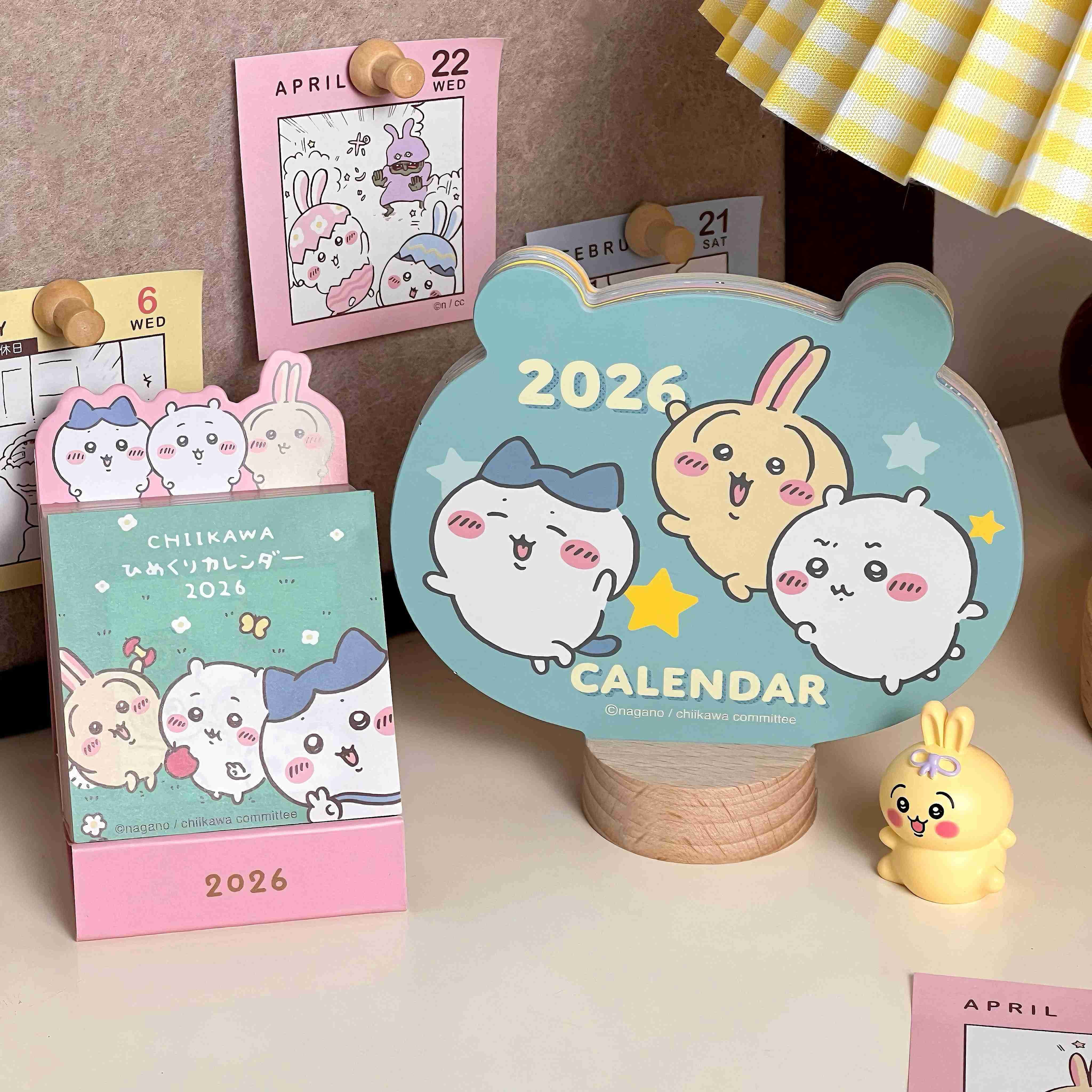 Chiikawa Anime Usagi Hachiware Cute Desk Calendar Plug-in Card Record ...