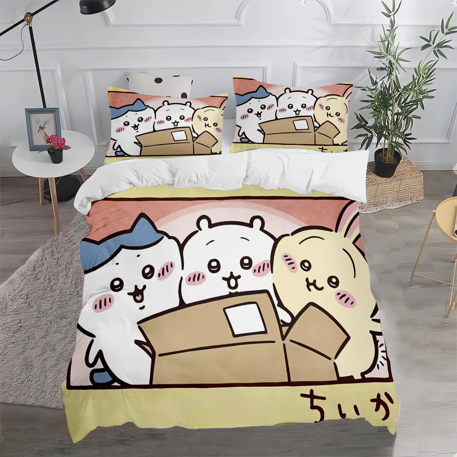 Chiikawa Bed Covers Bedding Set,Modern Printed 2/3 Piece Set Queen Comforter Sets Usagi Bed ...