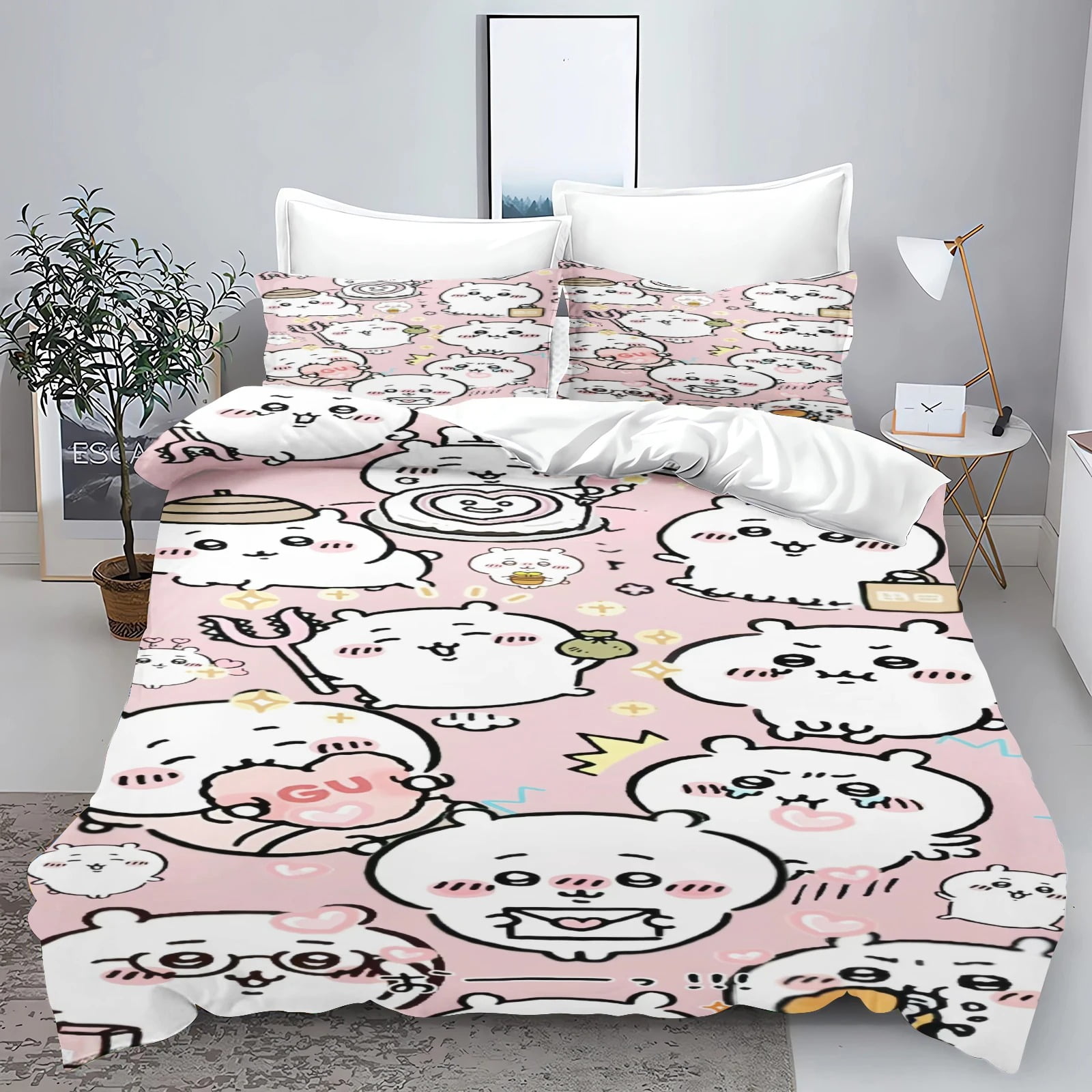 Chiikawa Bed Covers Bedding Set,Modern Printed 2/3 Piece Set Queen ...