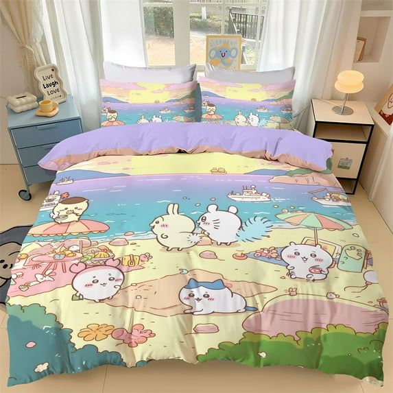 Chiikawa Bedding Set Printed - Includes Duvet Cover (1) and Pillowcase ...
