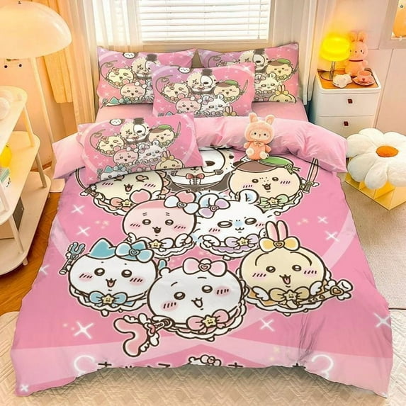 Chiikawa Bedding Set Usagi Home Decoration Pillowcase Quilt Cover Cute ...