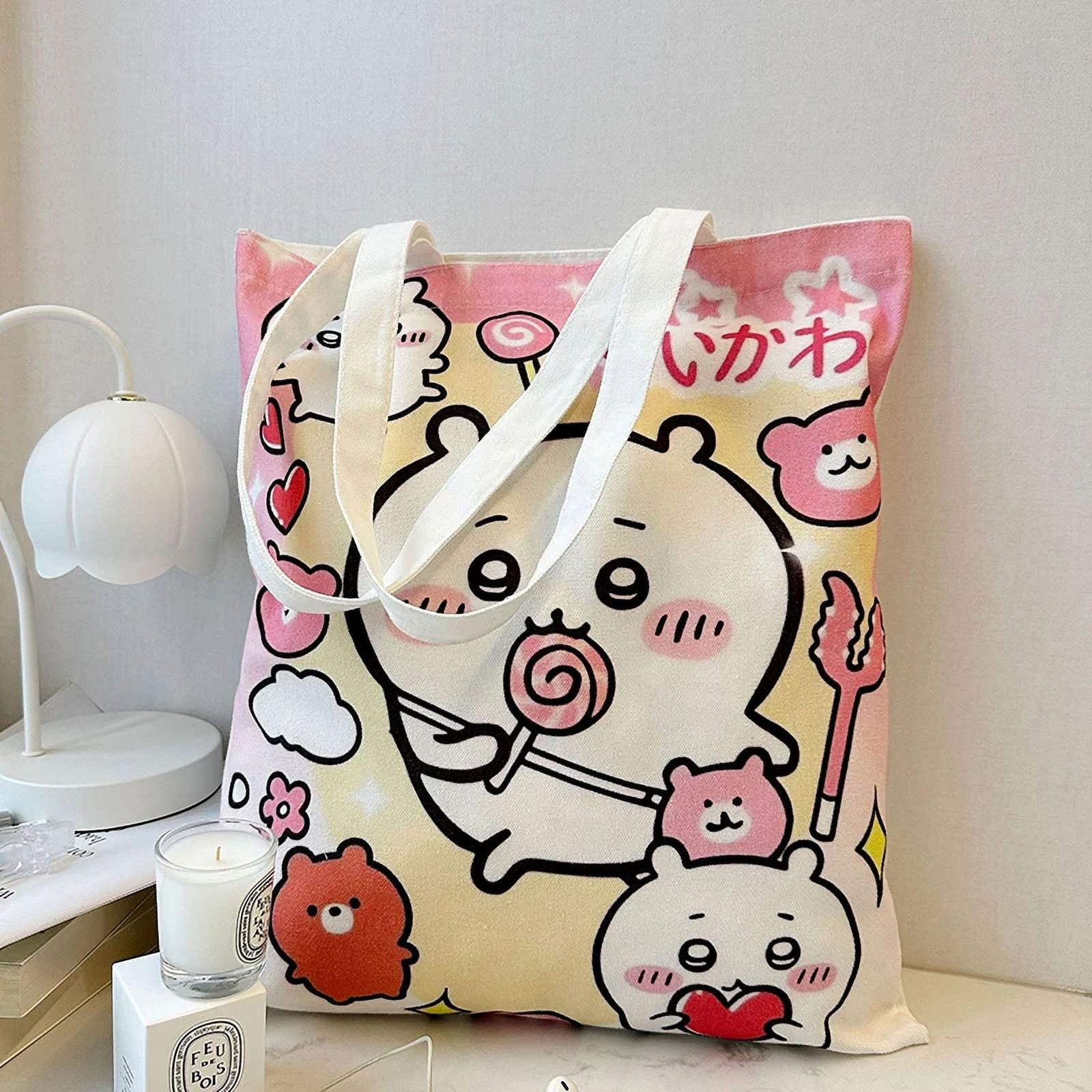 Chiikawa Canvas Bag Kawaii Anime Cute Hachiware Usagi Student Outdoor ...