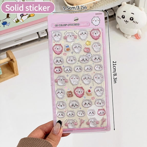 Chiikawa Cartoon 3D Sticker DIY Laptop Scrapbook Decal Aesthetic ...