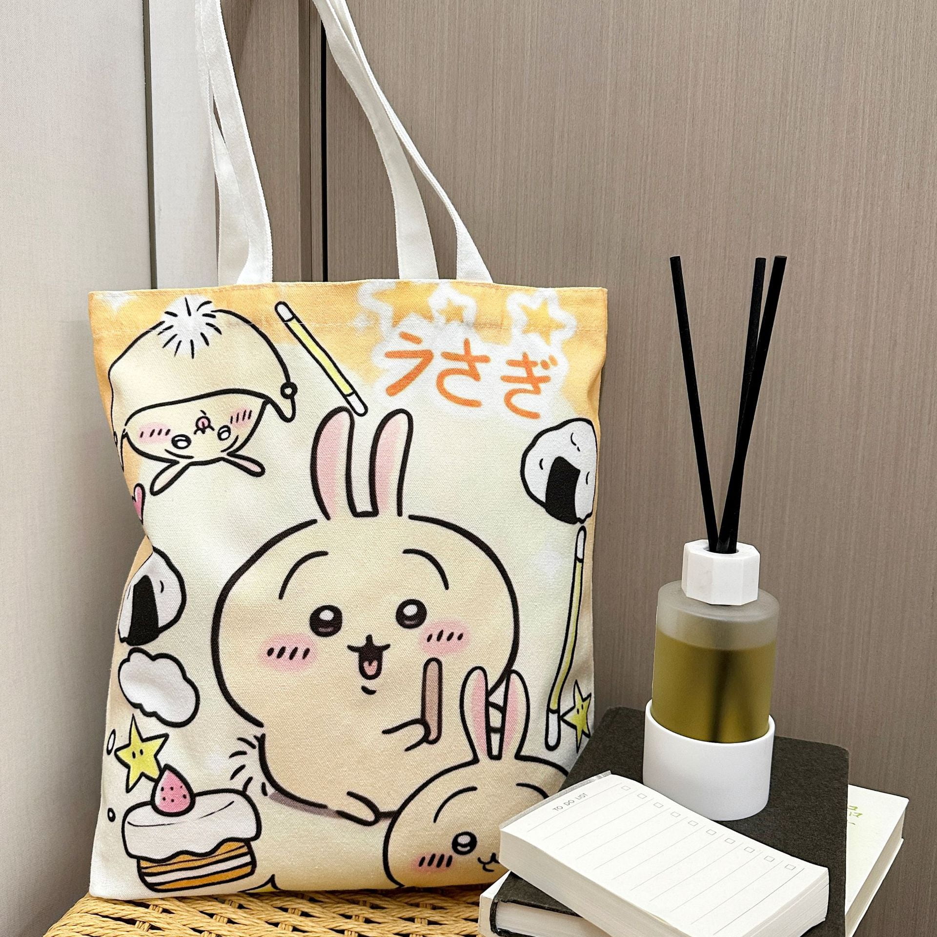 Chiikawa Cartoon Canvas Bag Large Capacity Shoulder Bag Shopping Bag ...