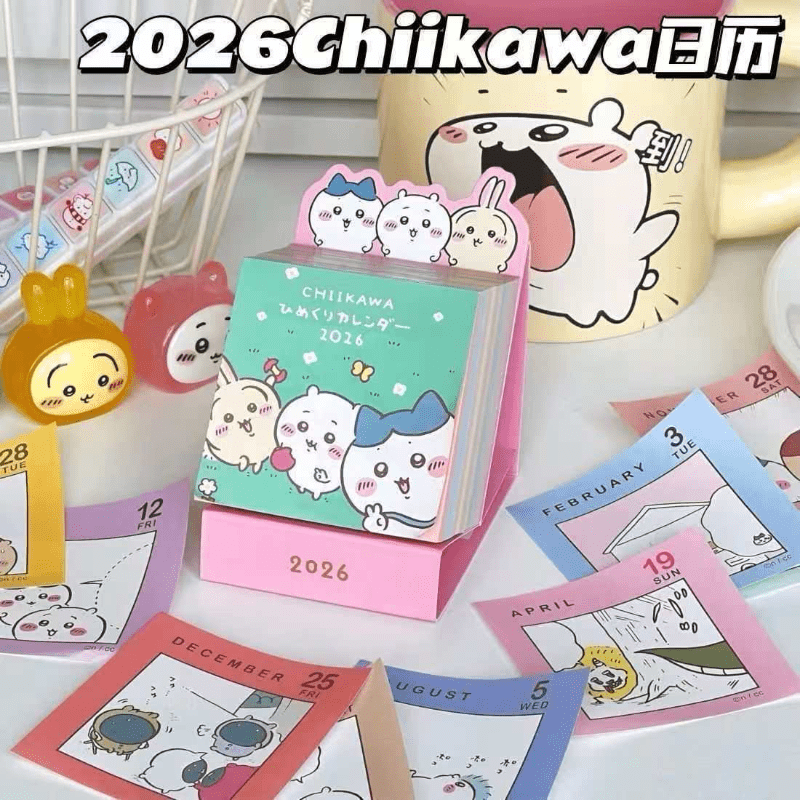 Chiikawa Cartoon Creative Tearable Paper Desk Calendar Desktop ...