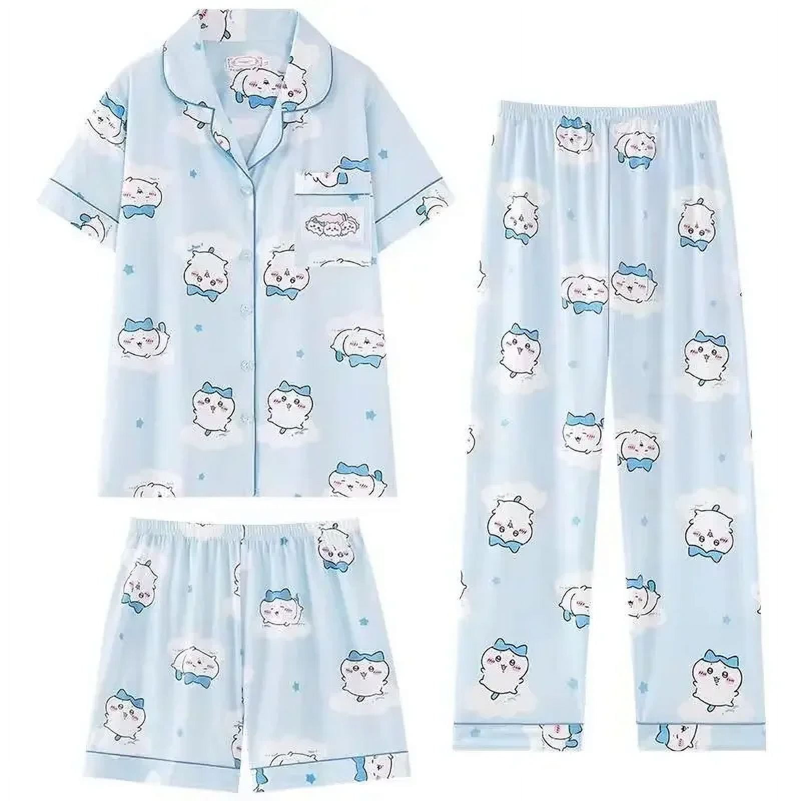 Chiikawa Cartoon Cute Hachiware USAGI Pajamas Women's Summer New Short ...