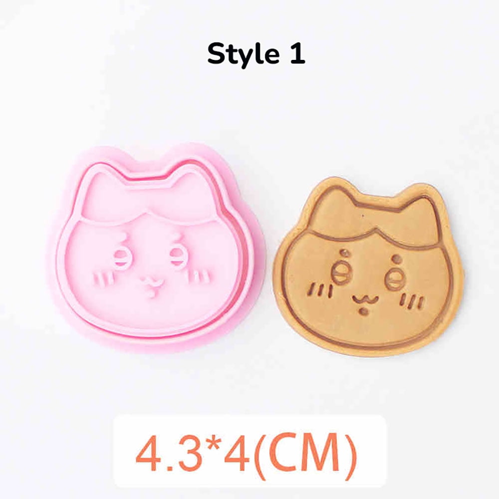 Chiikawa Cartoon Doll Cookie Cutters Pressable Biscuit Mold DIY Kitchen ...