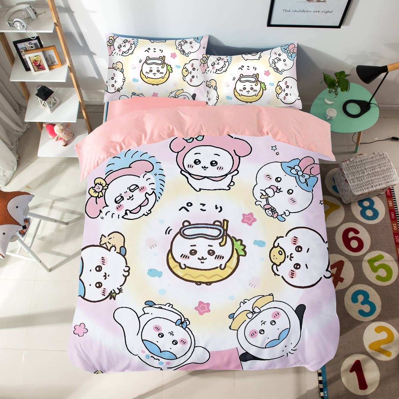 Chiikawa Cartoon Printed Bedding Sets Usagi exquisite bed supplies set ...