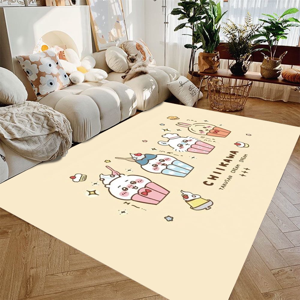 Chiikawa Cartoon Printed Carpet for Hallway Entrance Foot Mat Cute Room ...