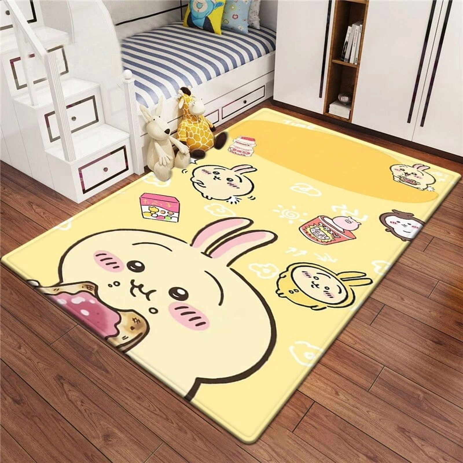 Chiikawa Cartoon Printed Carpet for Hallway Entrance Foot Mat Cute Room ...