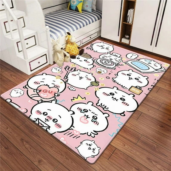Chiikawa Cartoon Printed Carpet for Hallway Entrance Foot Mat Cute Room ...