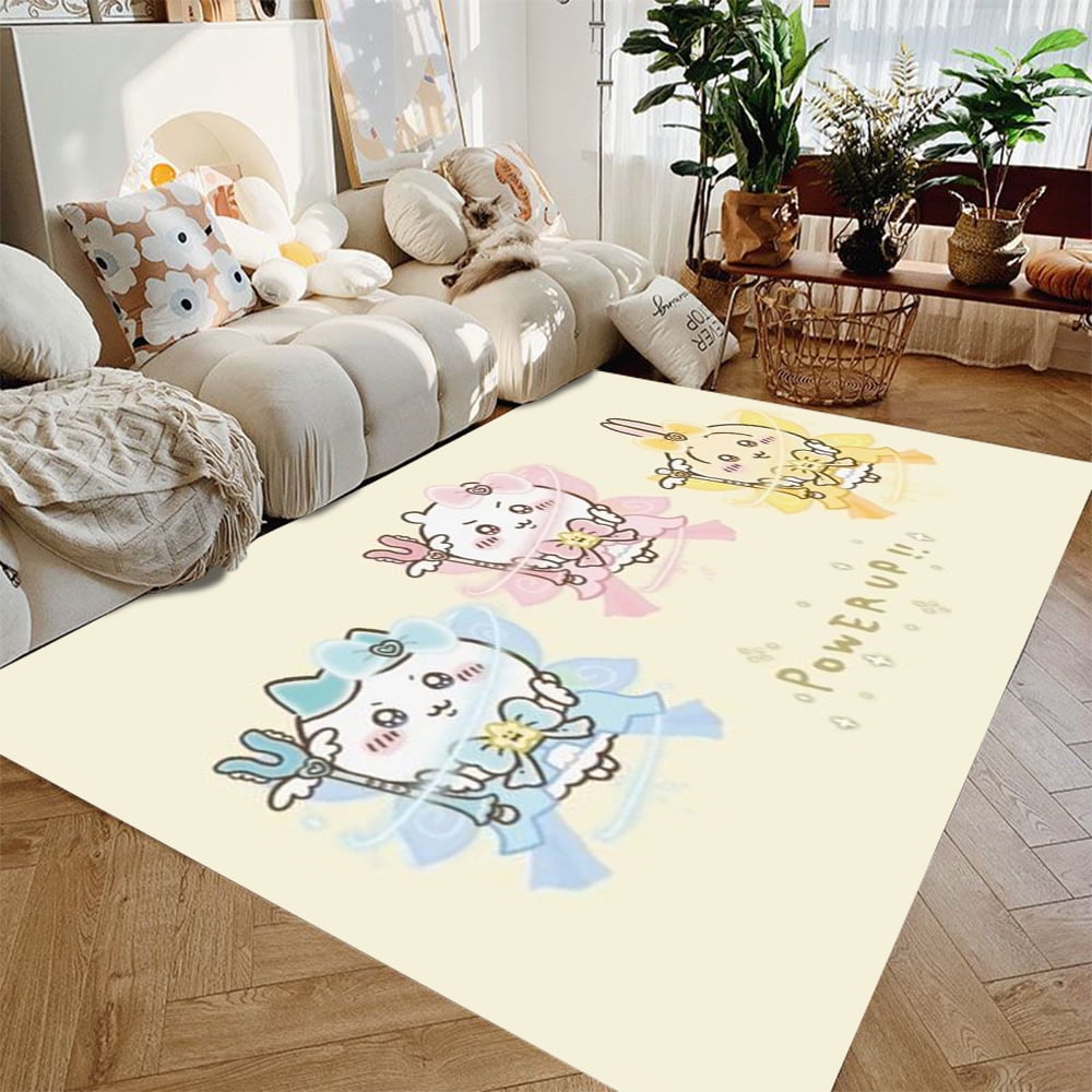 Chiikawa Cartoon Printed Carpet for Hallway Entrance Foot Mat Cute Room ...