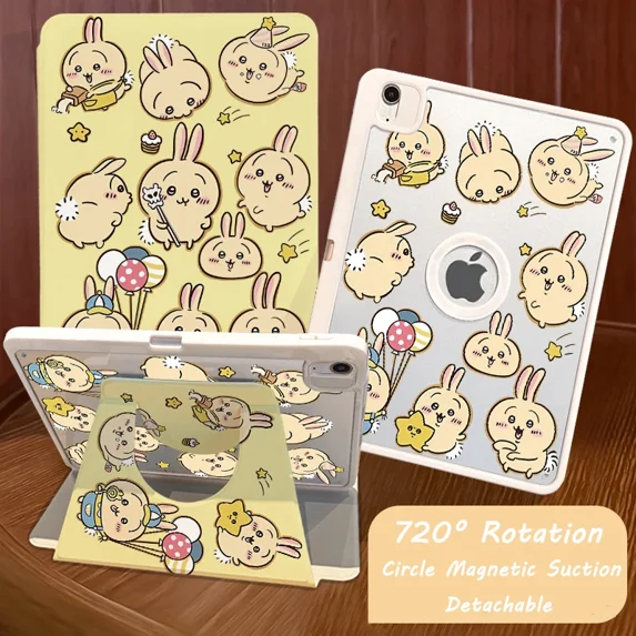 Chiikawa Case for Ipad 2025 11th Generation 10th 10.9in Case 720° Rotation Circle Magnetic ...
