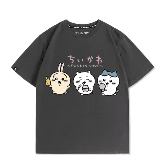 Chiikawa Cute Cartoon Print Short Sleeve Round Neck Women Men Loose ...
