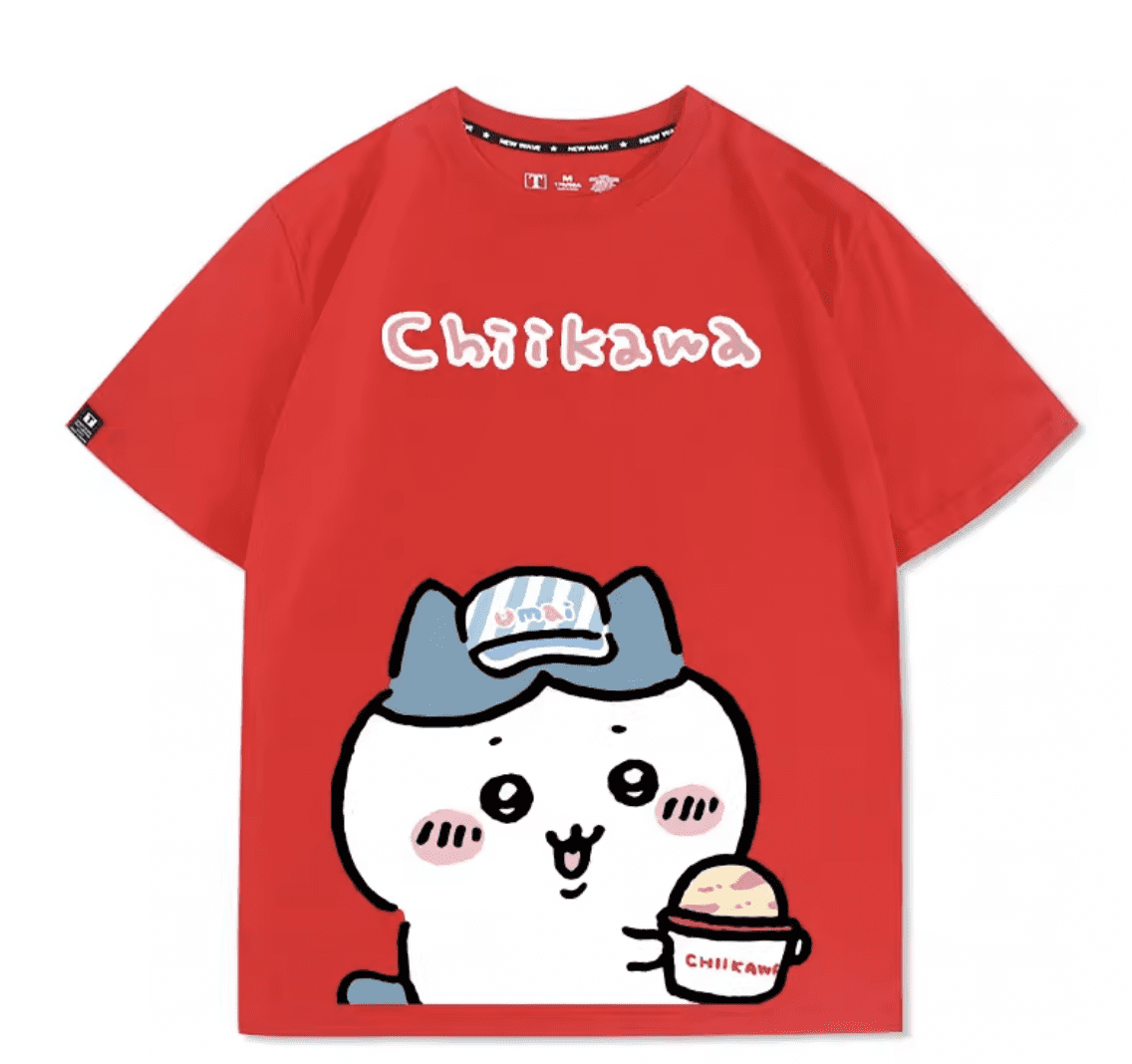 Chiikawa Cute Cartoon Print Short Sleeve Round Neck Women Men Loose ...