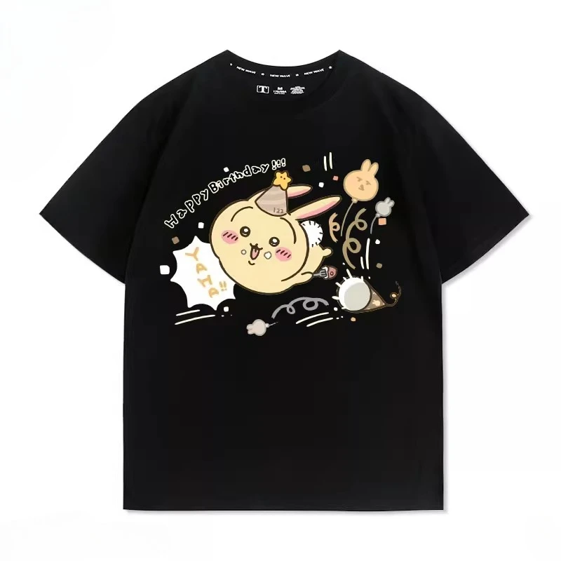 Chiikawa Cute Cartoon Print Short Sleeve Round Neck Women Men Loose ...