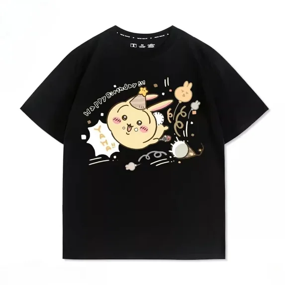 Chiikawa Cute Cartoon Print Short Sleeve Round Neck Women Men Loose ...