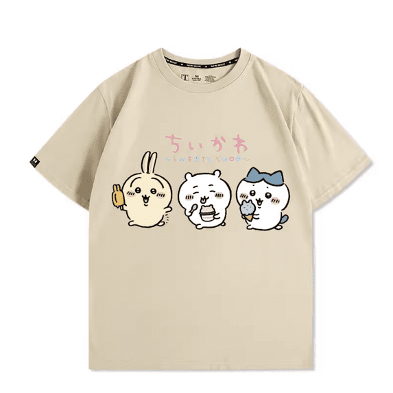 Chiikawa Cute Cartoon Print Short Sleeve Round Neck Women Men Loose ...