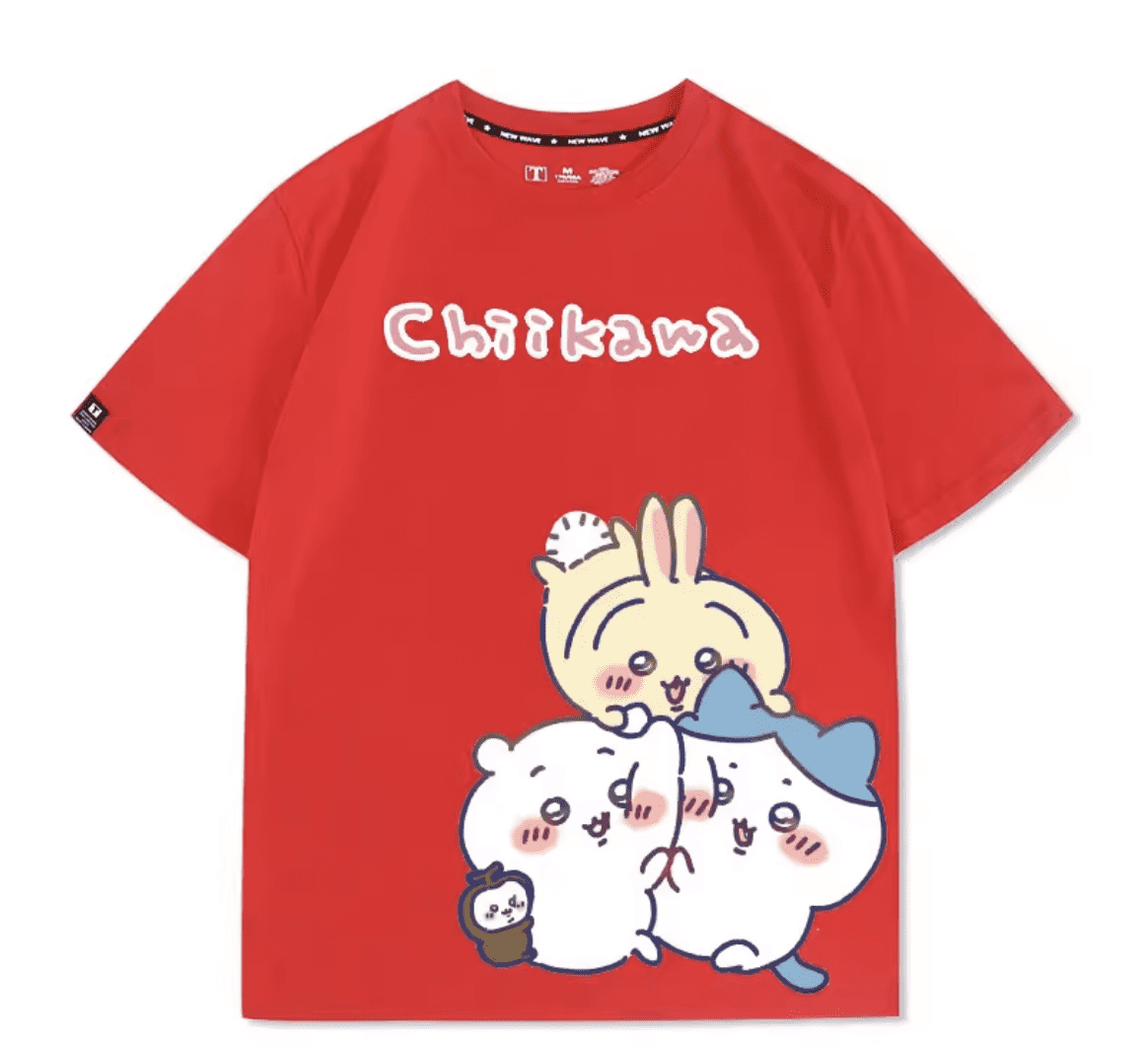 Chiikawa Cute Cartoon Print Short Sleeve Round Neck Women Men Loose ...