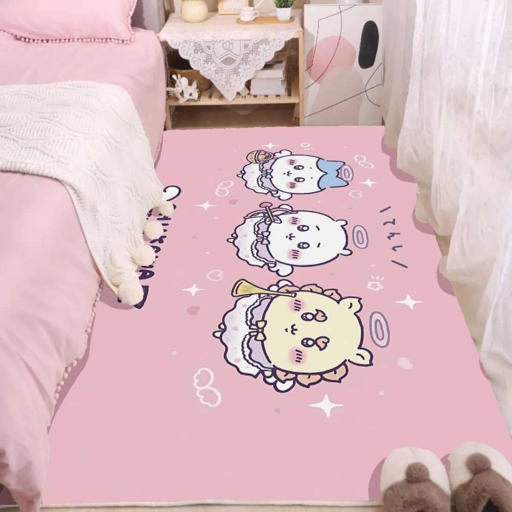 Chiikawa Cute Floor Mat Playful Bedroom Carpet Soft Living Room Rug ...