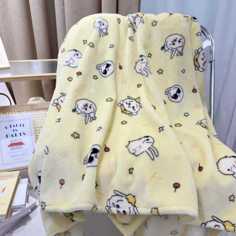Chiikawa Flannel Blanket Anime Hachiware Usagi Pattern Sofa Cover ...