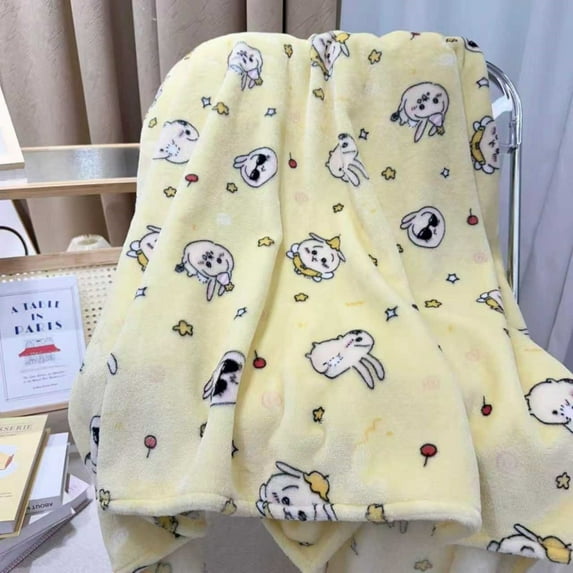 Chiikawa Flannel Blanket Anime Hachiware Usagi Pattern Sofa Cover ...