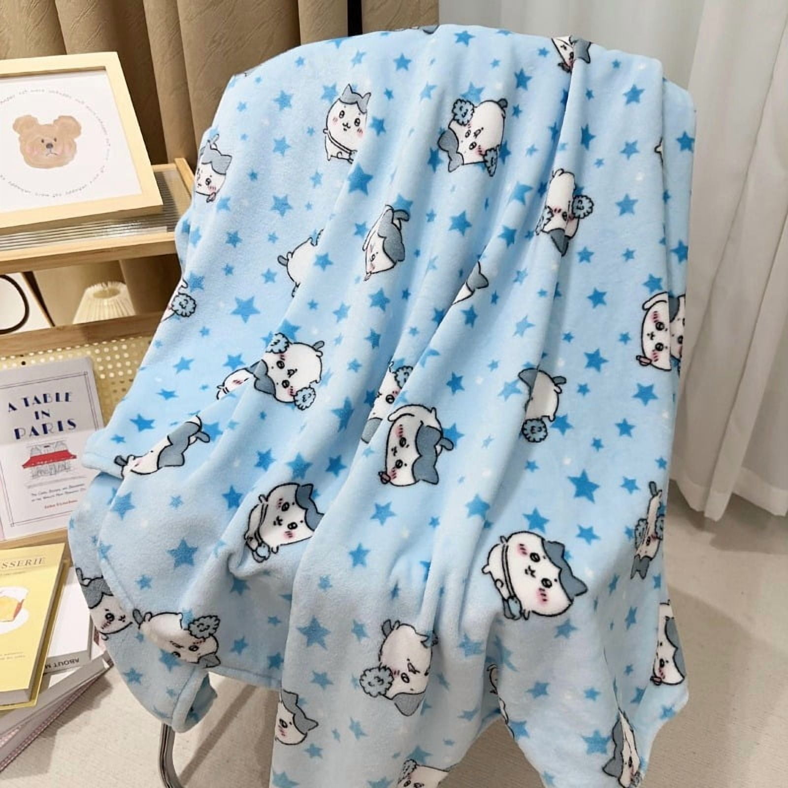 Chiikawa Flannel Blanket Hachiware Usagi Pattern Accessories Nap Sofa ...