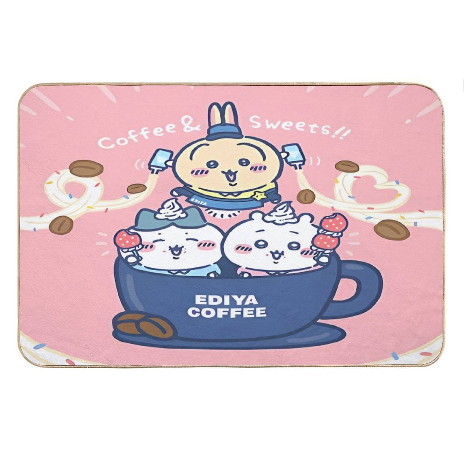 Chiikawa Floor Mat Flannel Door Mat Carpet Bathroom Mat Anti Slip ...