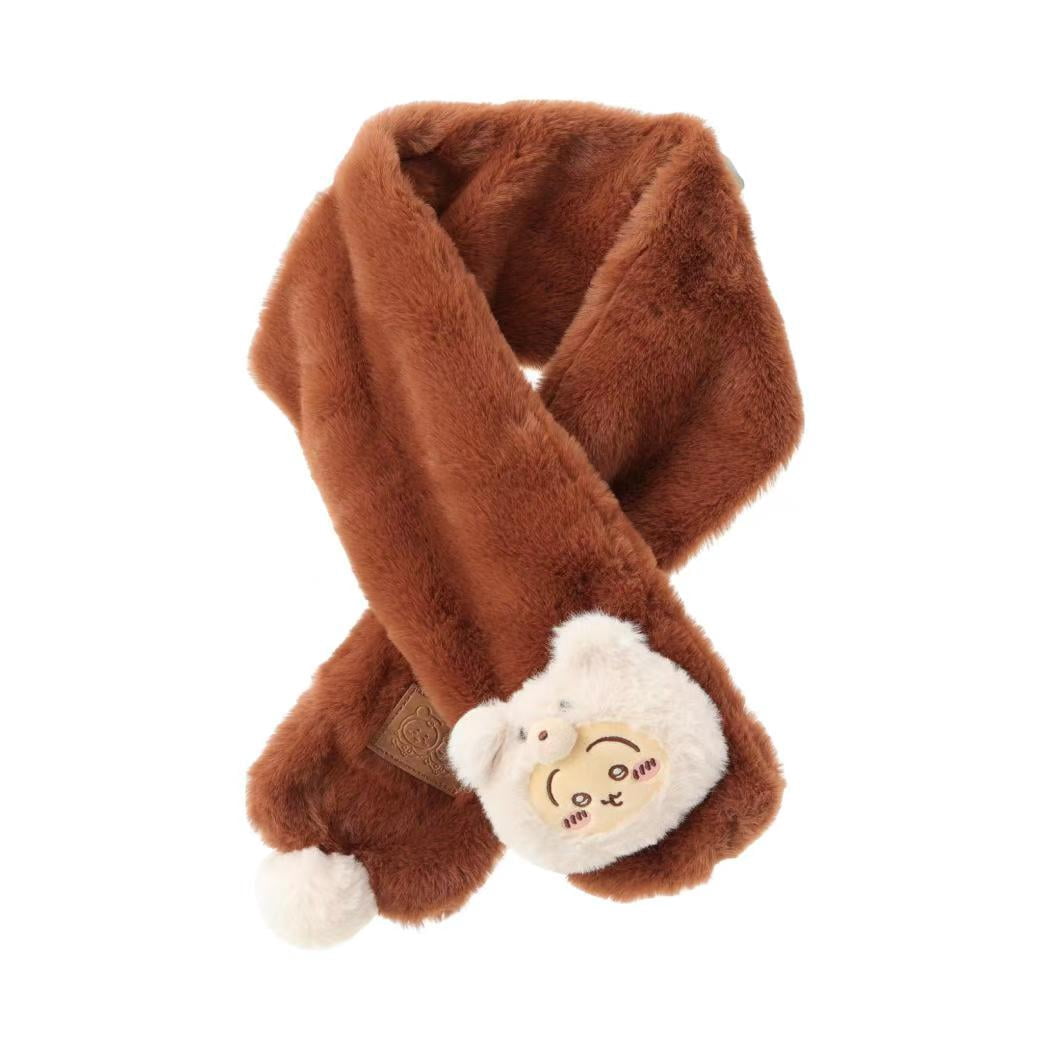 Chiikawa Fluffy Season Scarf,Cute Plush Neck Warmer Scarf,Kawaii ...