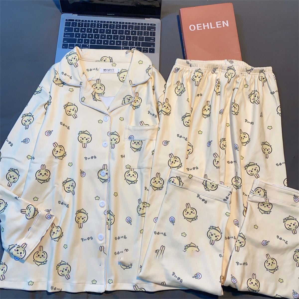 Chiikawa Hachiware Cute Pajamas Set Women Spring Autumn Thickened ...