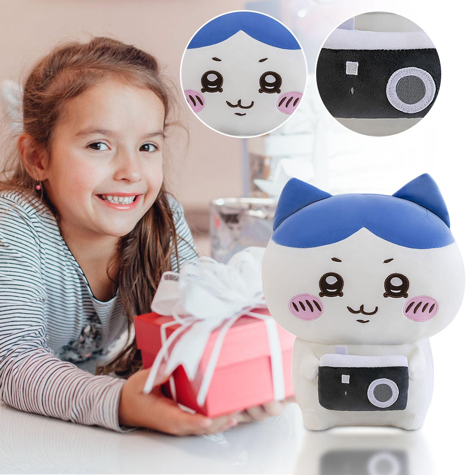 Chiikawa Hachiware Plush Toy 10in Cute Usagi Plushie with Camera Blue ...