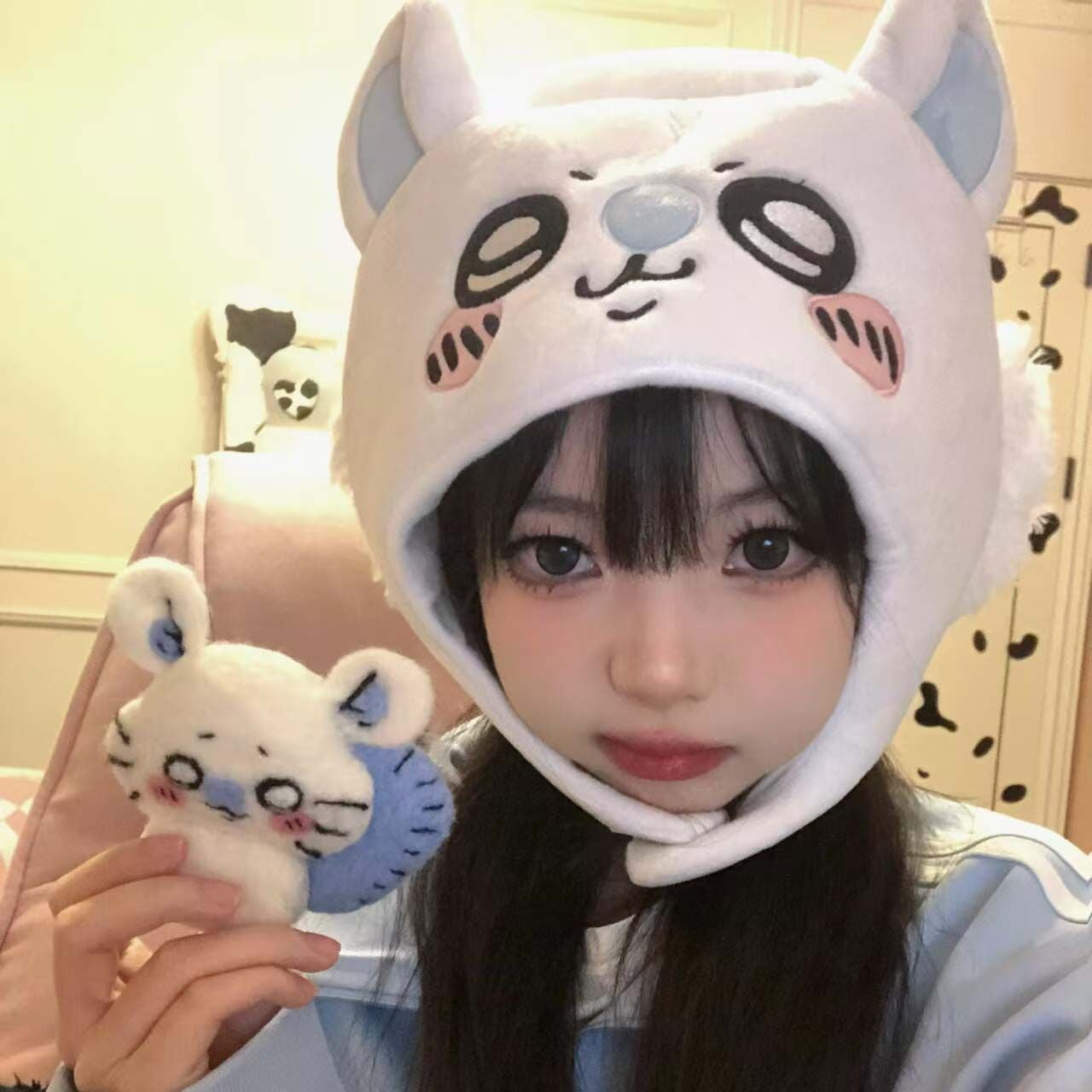 Chiikawa Hachiware Usagi Hat Ears Cartoon Plush Head Hat Photo Prop ...