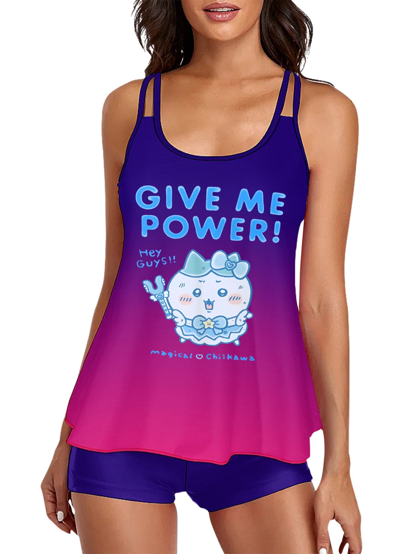 Chiikawa Hachiware Women's Two Piece Swimming Suit Set Swimsuit And ...