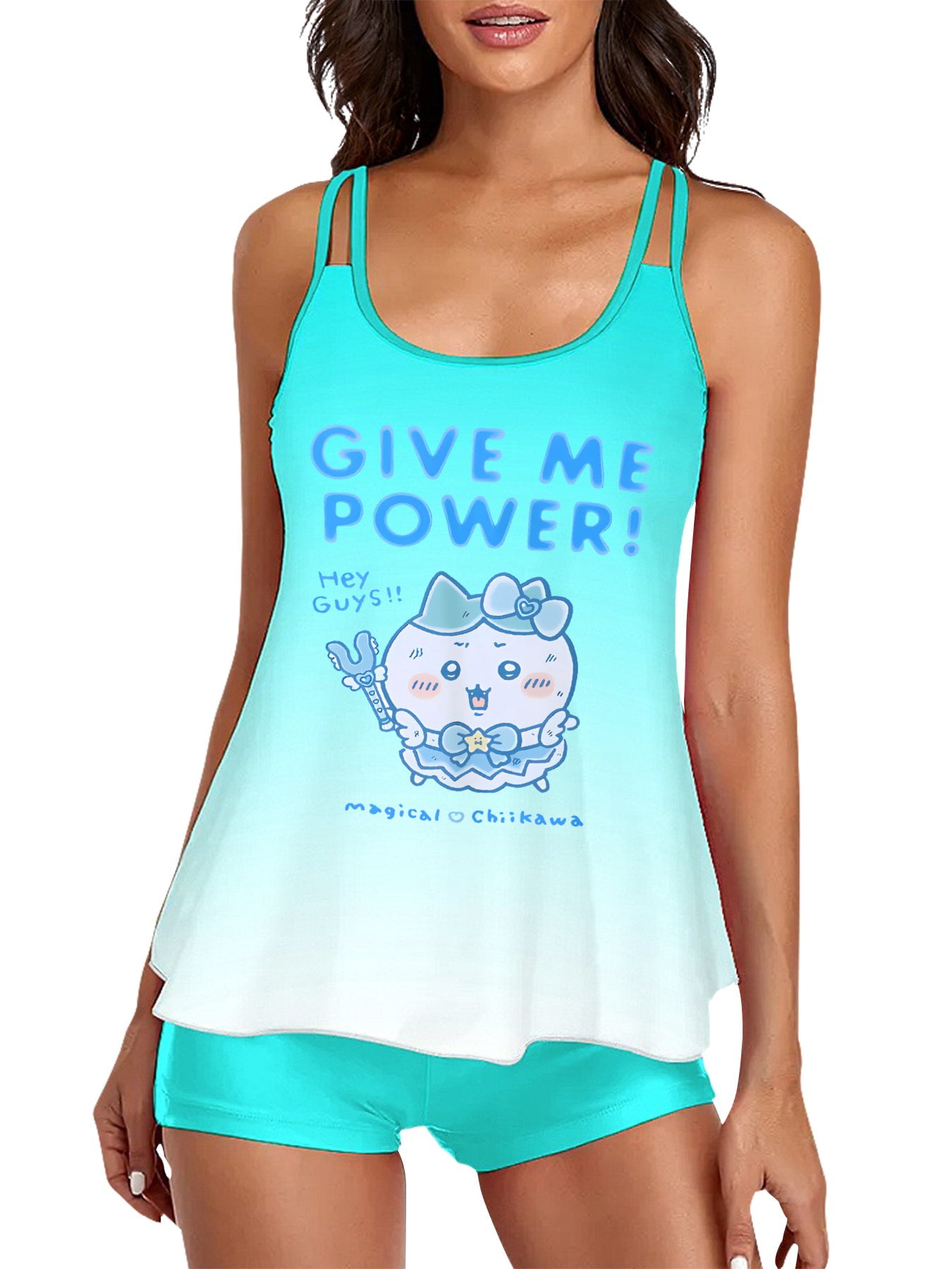 Chiikawa Hachiware Women's Two Piece Swimming Suit Set Swimsuit And ...