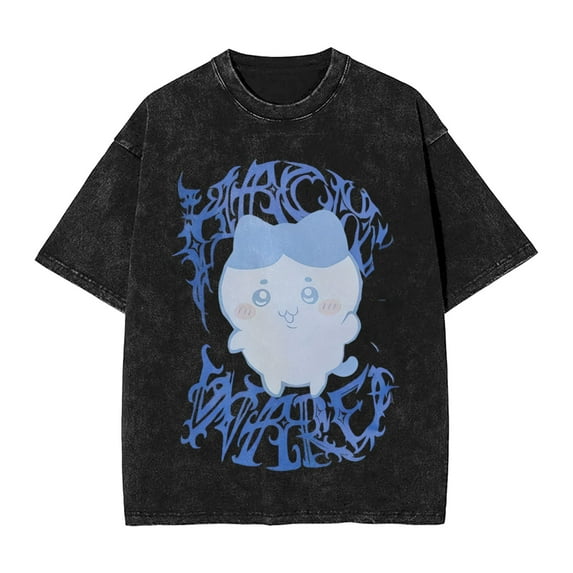 Chiikawa Heavy Metal Usagi Hachiware Washed T Shirts Streetwear Hip Hop ...