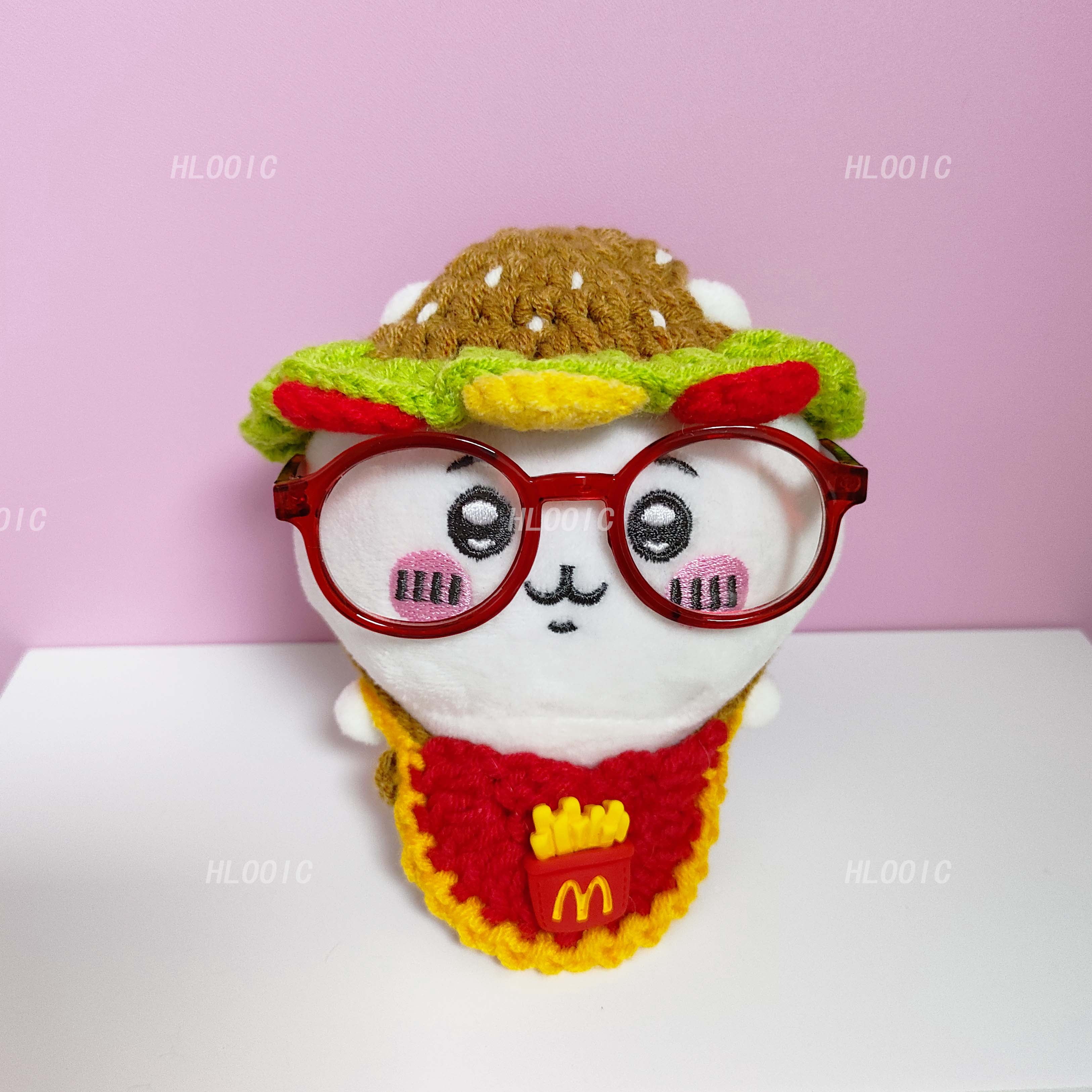 Chiikawa Kawaii Hachiware Usagi Costume with Glasses Bib and Hat Cute ...