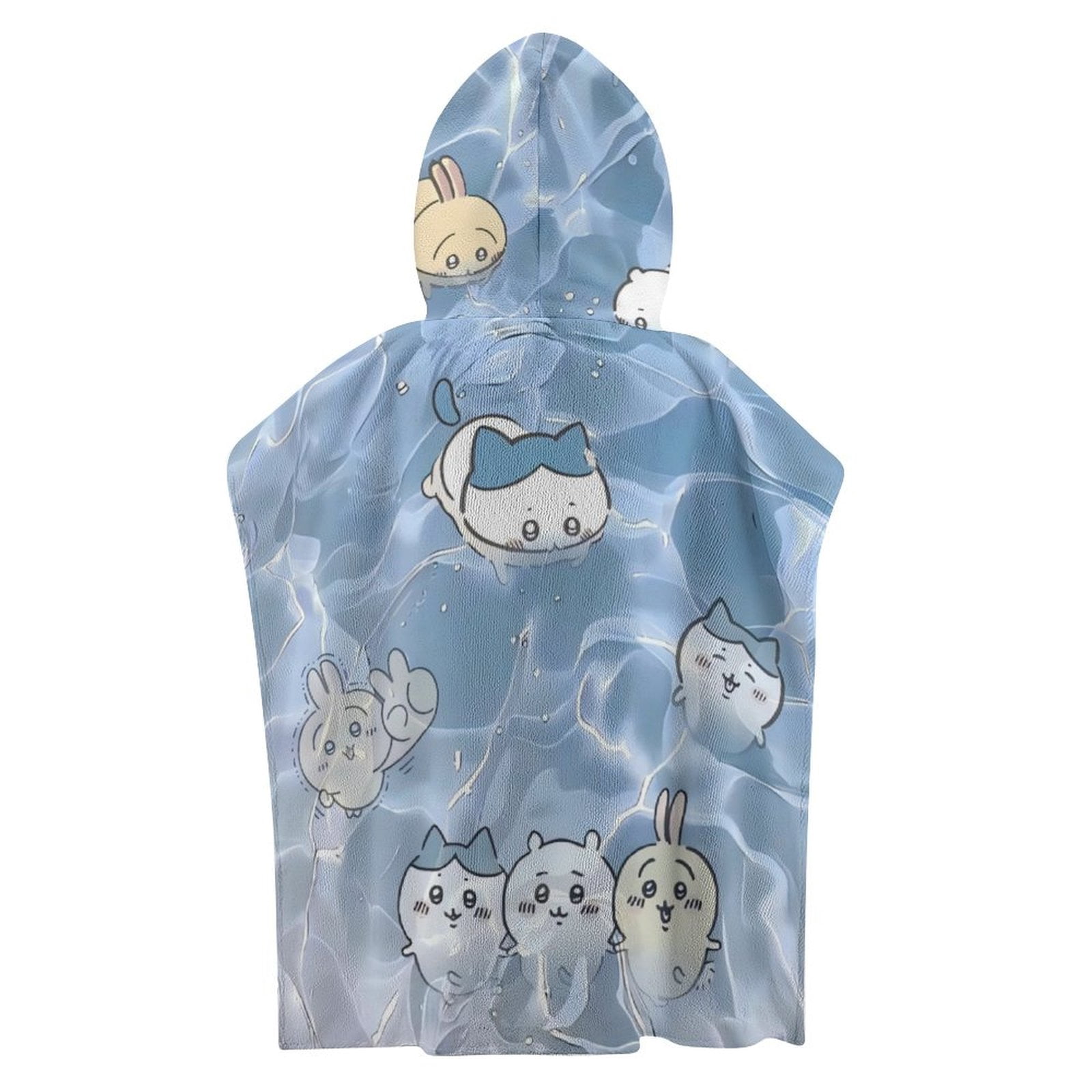 Chiikawa Kids Bath Hooded Towel Wrap Suitable for bathroom and beach ...