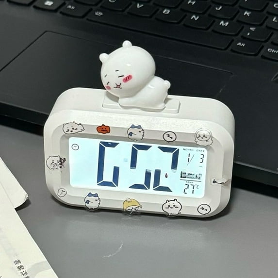 Chiikawa Luminous Alarm Clock Anime Hachiware LED Electronic Digital ...