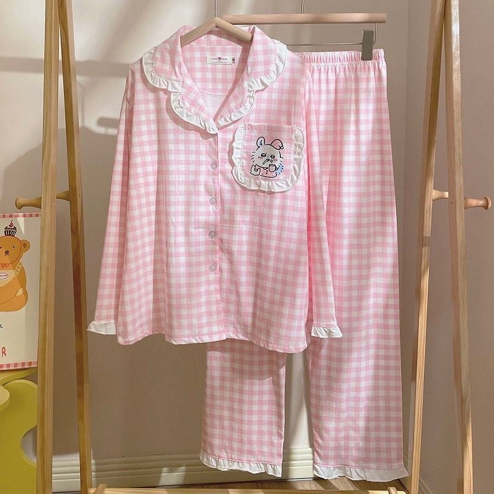 Chiikawa Pajamas Hachiware Cute Cartoon Long-sleeved Home Clothes ...