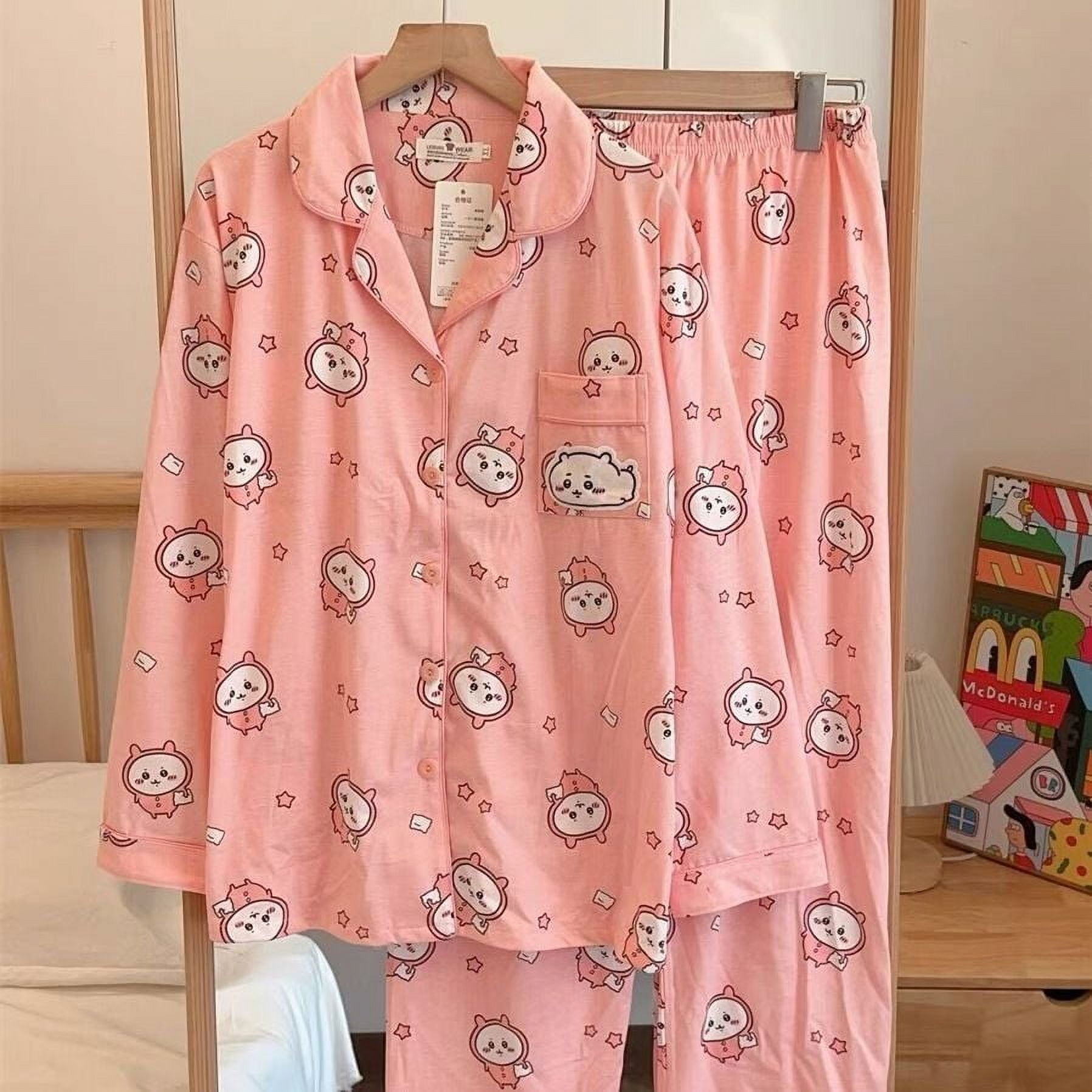Chiikawa Pajamas Hachiware Cute Cartoon Long-sleeved Home Clothes ...