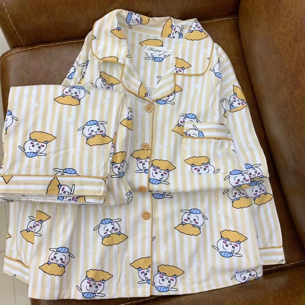 Chiikawa Pajamas Hachiware Cute Cartoon Long-sleeved Home Clothes ...
