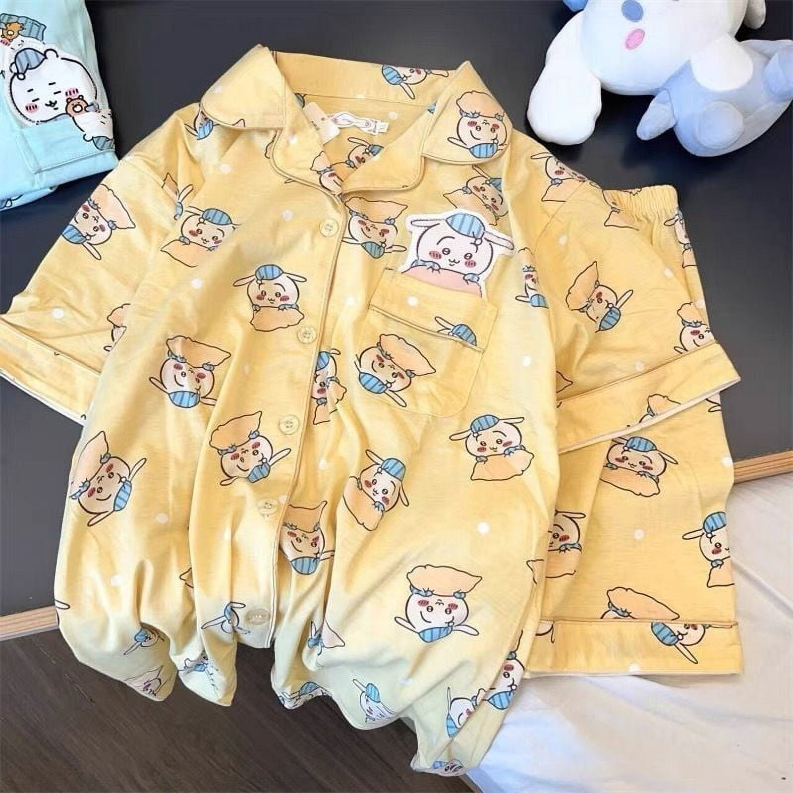 Chiikawa Pajamas Hachiware Cute Cartoon Long-sleeved Home Clothes ...