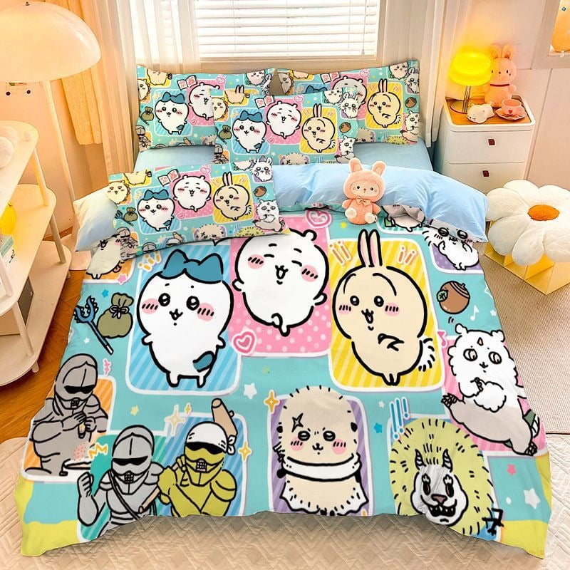 Chiikawa Pink Fashion Bedding Set Usagi Home Decoration Pillowcase ...
