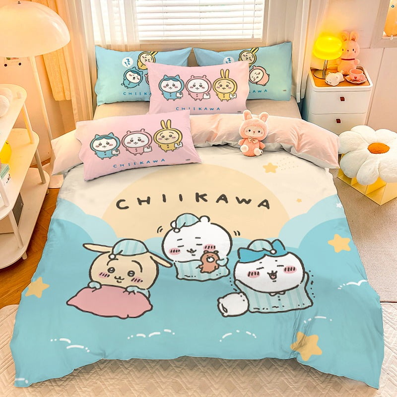 Chiikawa Pink Fashion Bedding Set Usagi Printing Home Decoration ...
